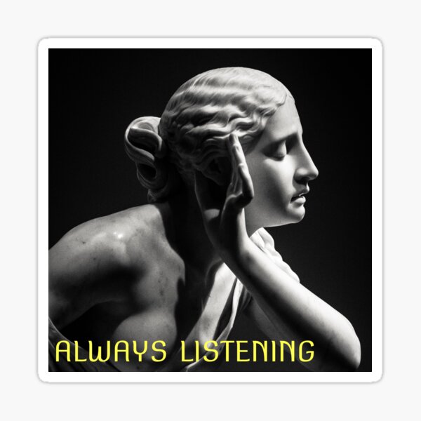 "Always Listening Statue" Sticker by Twiss88 | Redbubble