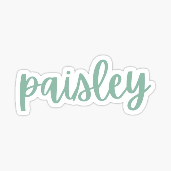 "Paisley Name - Sage Green" Sticker by moxsto | Redbubble