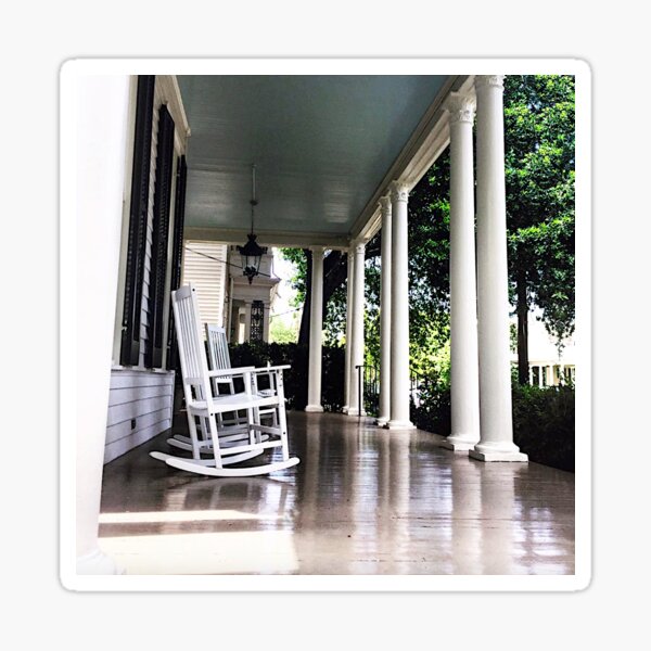 "New Orleans Home Southern Front Porch Rocking Chairs" Sticker by ...