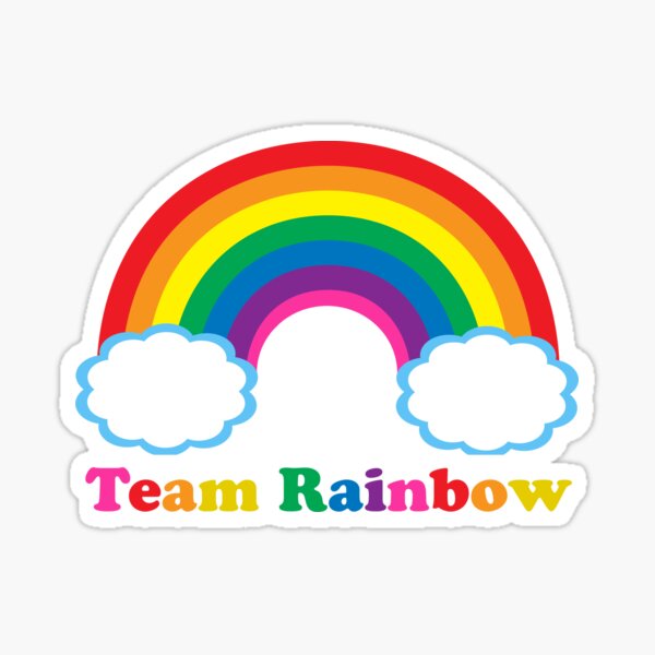 "Team Rainbow Cute Colorful" Sticker for Sale by elishamarie28 | Redbubble