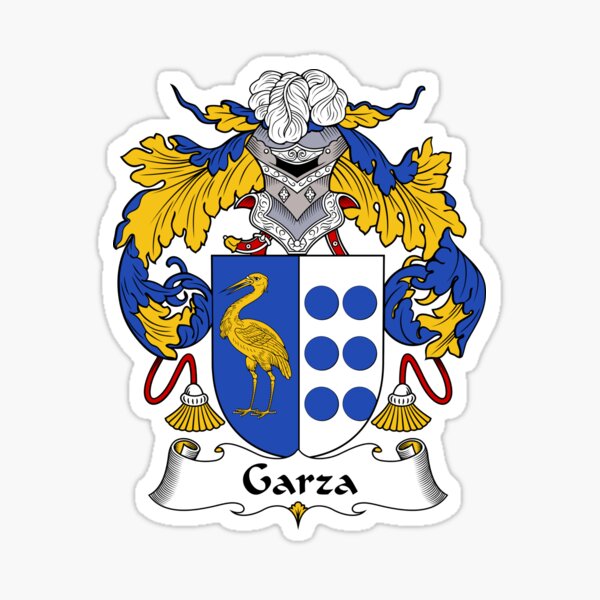 "Garza Coat of Arms/Family Crest" Sticker for Sale by William Martin ...
