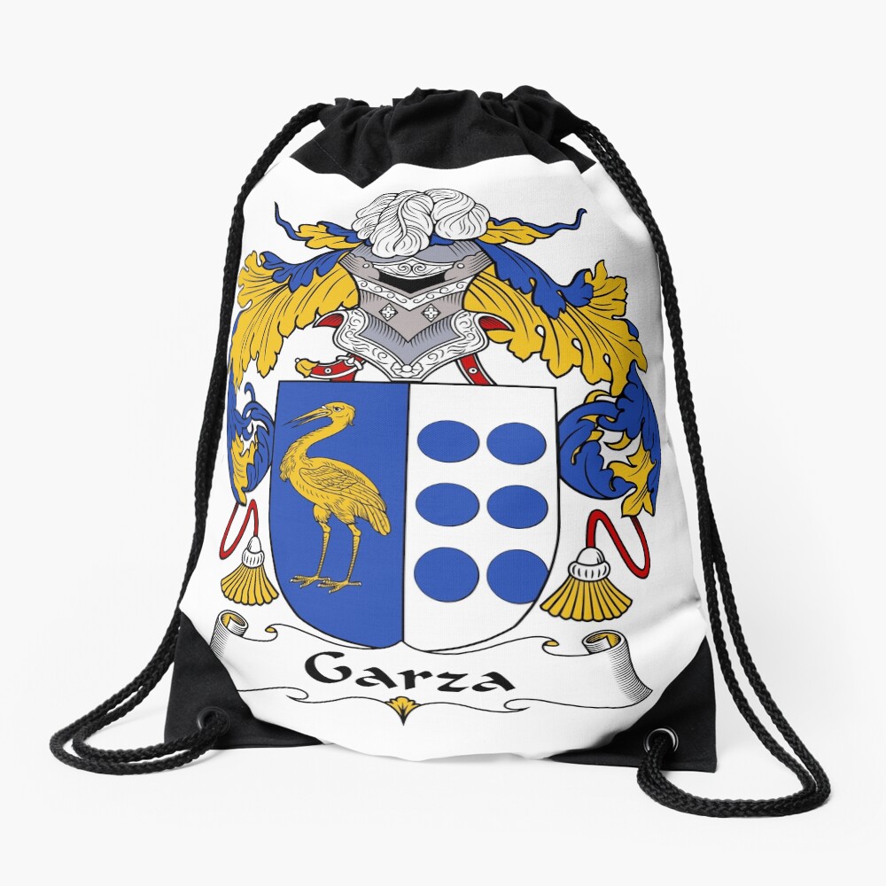 "Garza Coat of Arms/Family Crest" Drawstring Bag for Sale by ...
