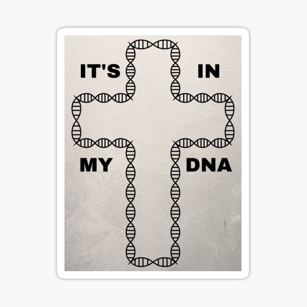 "DNA SHAPED CROSS" Sticker for Sale by 2LAWEN | Redbubble