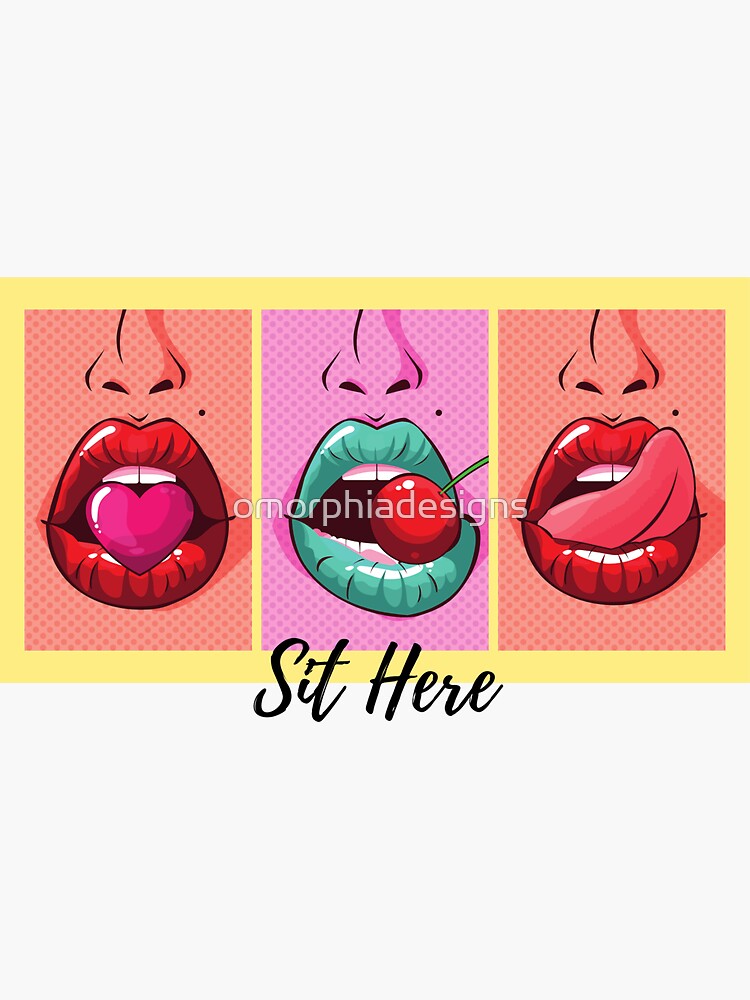 "Sit Here" Sticker by omorphiadesigns | Redbubble
