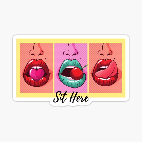 "Sit Here" Sticker by omorphiadesigns | Redbubble