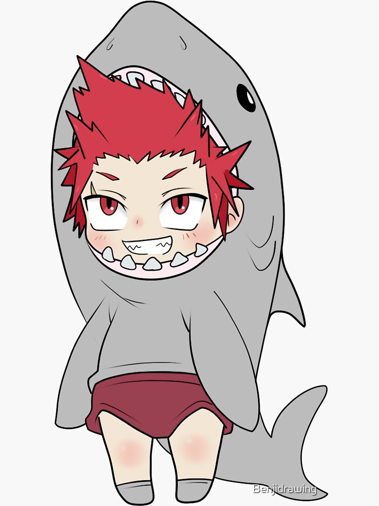"Chibi kirishima shark" Sticker for Sale by Benjidrawing | Redbubble