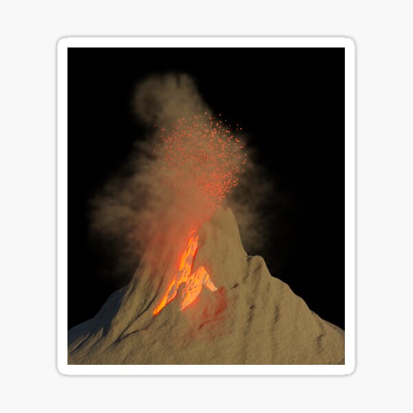 "Volcanic Mountain Erupting" Sticker by bradm50 | Redbubble