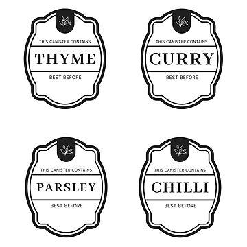 "Spice Labels pack 2, Kitchen, Salt label, Salt, Spice Labels, Paprika ...