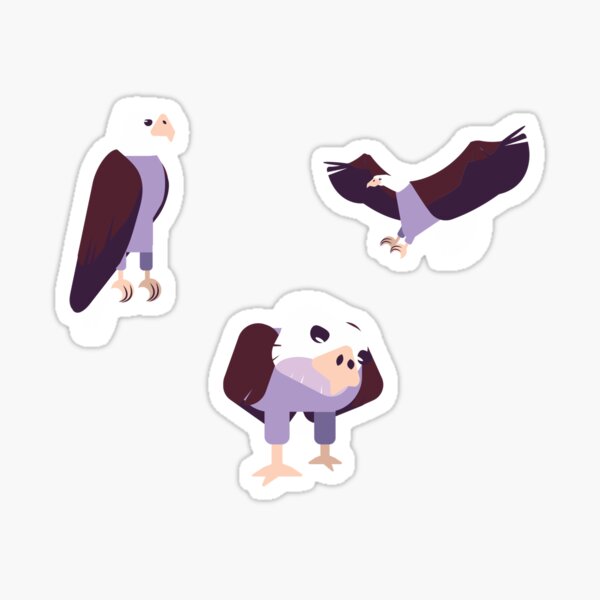 "Bald Eagle, Cute and Funny Sticker Pack" Sticker by WildlifeAppCo ...