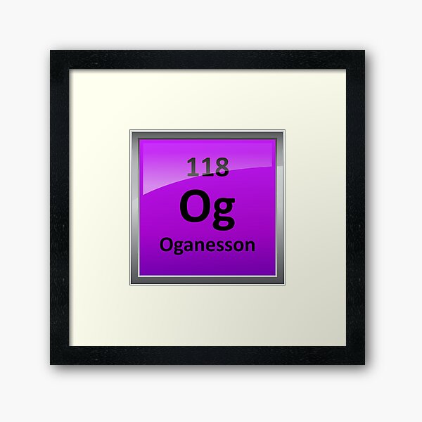 "Oganesson - Element 118 Periodic Table Symbol" Framed Art Print by ...