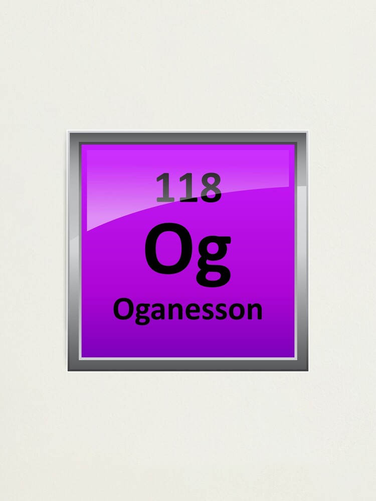 "Oganesson - Element 118 Periodic Table Symbol" Photographic Print by ...