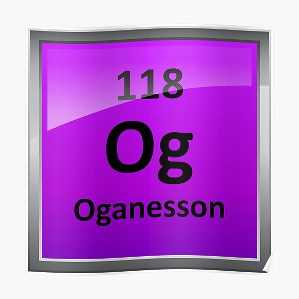 "Oganesson - Element 118 Periodic Table Symbol" Poster for Sale by ...