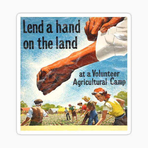 "Distressed Lend a Hand on the Land Poster" Sticker for Sale by ...