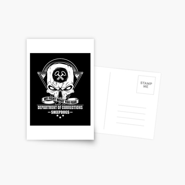 "Corrections Officer Apparel Skull Sheepdogs Prison Guard" Postcard for ...