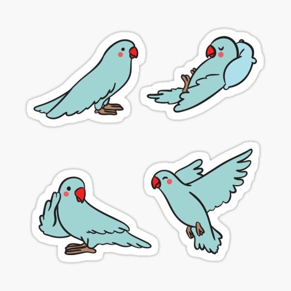 "Cute Blue Love Birds Sticker Pack" Sticker for Sale by WildlifeAppCo ...