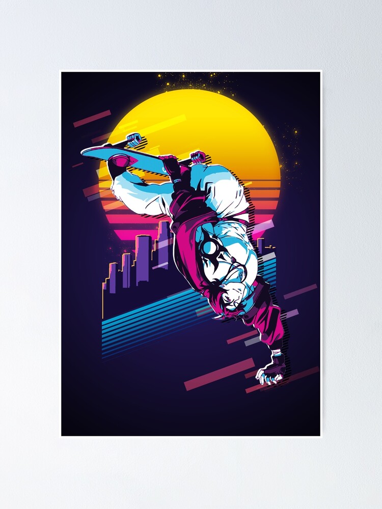 "SK8 the Infinity - Joe *80s retro*" Poster by MyRetroArt | Redbubble