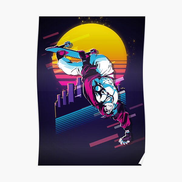"SK8 the Infinity - Joe *80s retro*" Poster by MyRetroArt | Redbubble