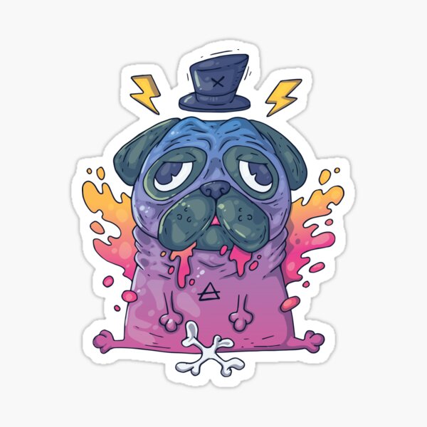 "Mr. Pug - Carnival Monsters Series" Sticker for Sale by KavitAsher ...