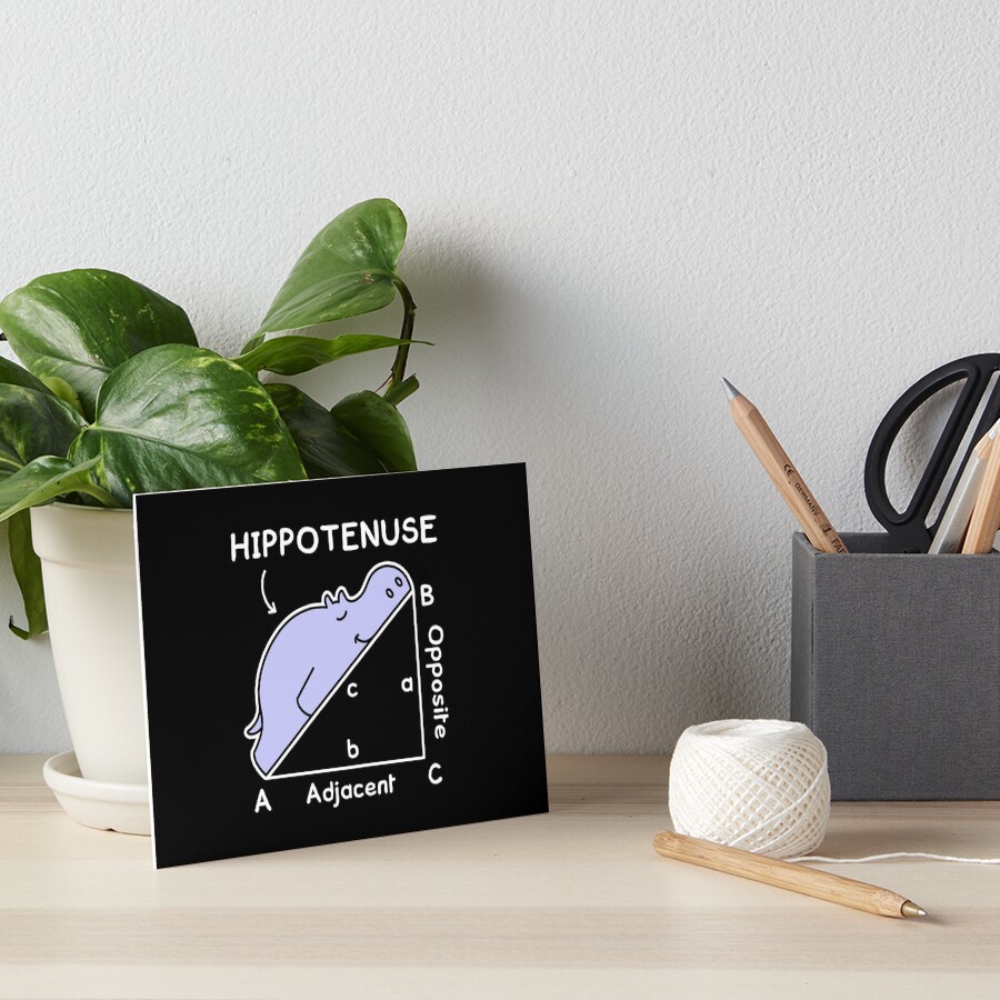 "Hypotenuse Math Pun, Hippotenuse" Art Board Print by TashaVector ...