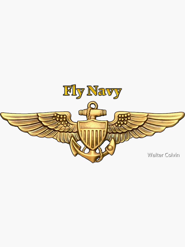 "Fly Navy Pilot Wings" Sticker for Sale by Skyviper | Redbubble