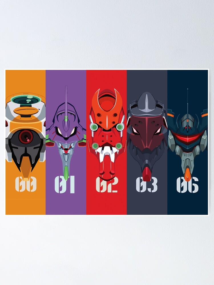 "Evangelion Eva Models" Poster by terpres | Redbubble