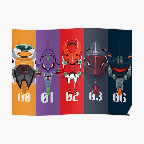 "Evangelion Eva Models" Poster by terpres | Redbubble