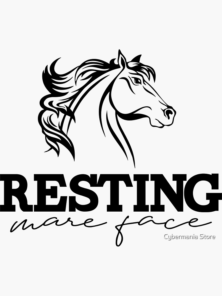 "RESTING MARE FACE" Sticker for Sale by bhagwantmba | Redbubble