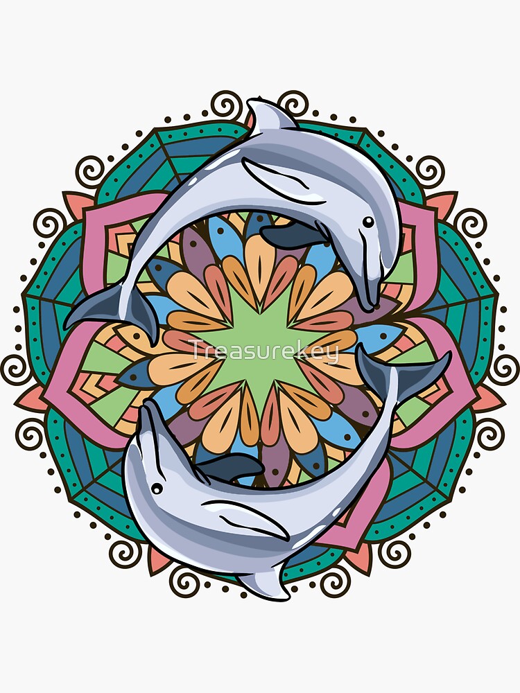 "Double Dolphin Mandela" Sticker for Sale by Treasurekey | Redbubble