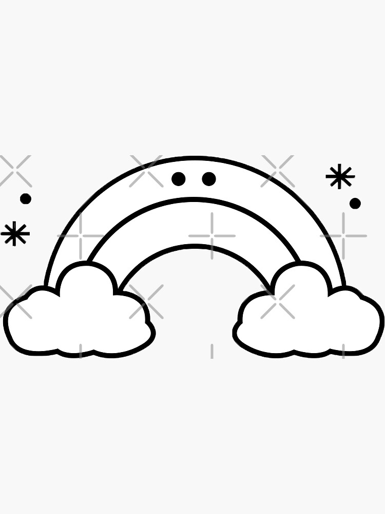 "Cute rainbow without color" Sticker for Sale by bopong | Redbubble