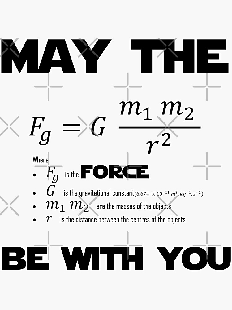 "May The FORCE Be with YOU - Math equation" Sticker by UrbanDesignArt ...