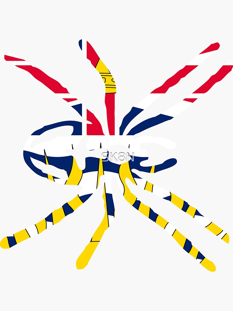 "BRITISH COLUMBIA SPIDER FLAG " Sticker for Sale by SK8N | Redbubble