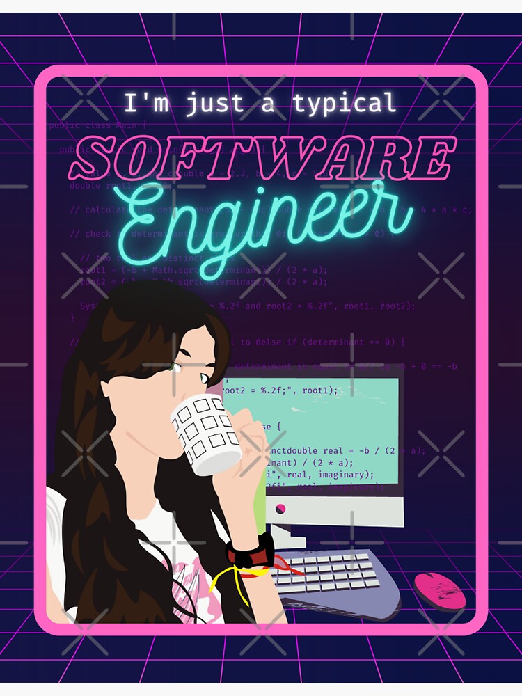 "Software Engineer - Cool neon design for women programmers and coders ...