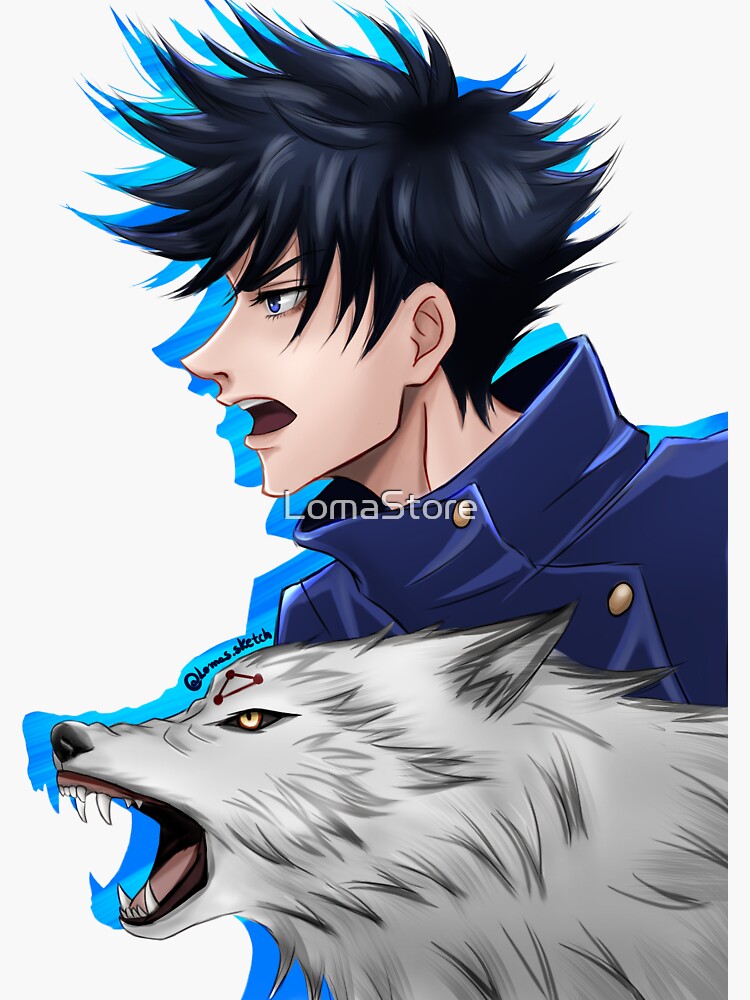 "Megumi Fushiguro demon dog" Sticker for Sale by LomaStore | Redbubble