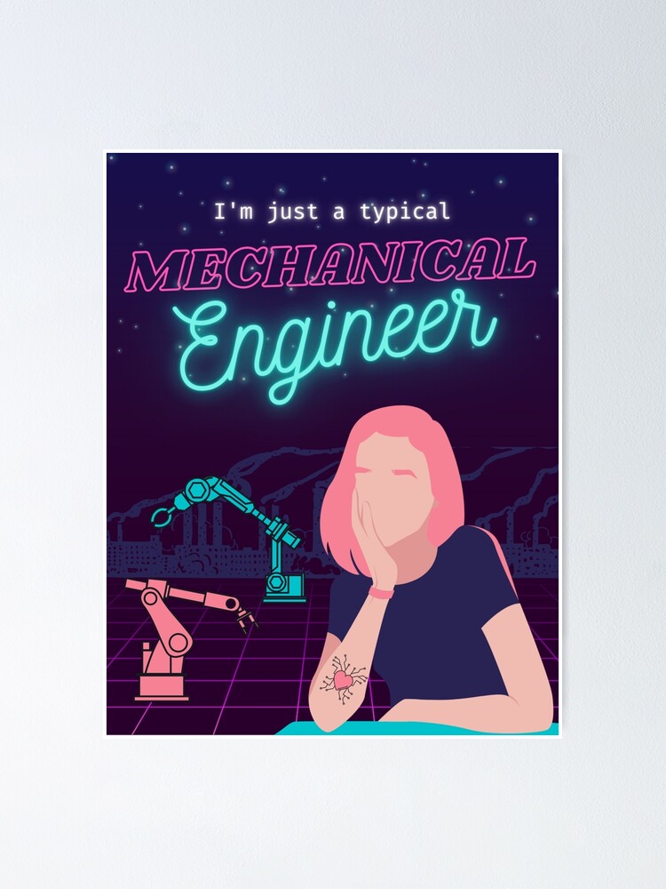 "Mechanical engineer - Women in Engineering - Cool neon retro Design ...