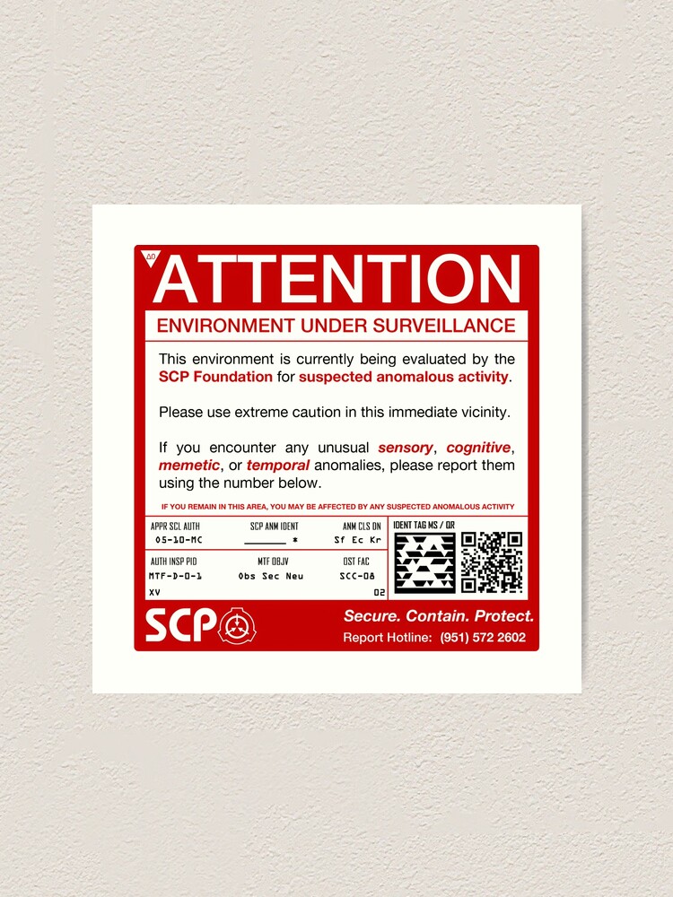 "SCP Sign" Art Print by Raildur | Redbubble