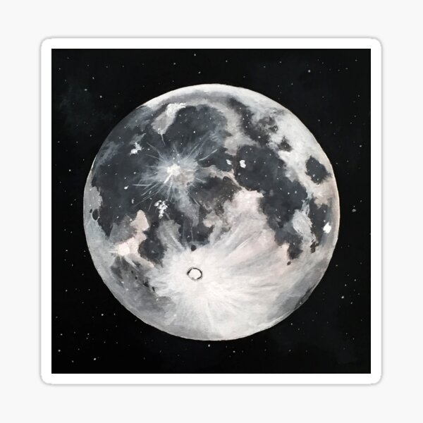 "Full moon" Sticker by BrendaArtworks | Redbubble