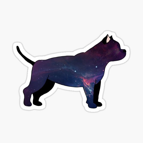 "Space Black Staffy - dog in space or space in dog?" Sticker by ...