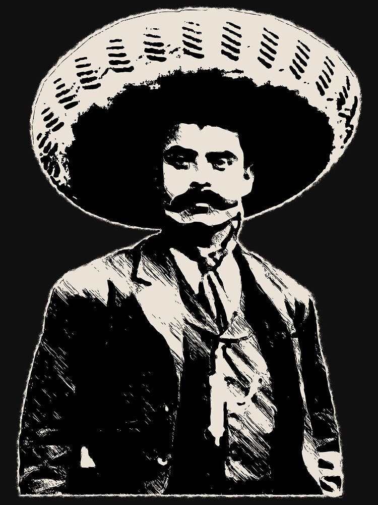 "Emiliano Zapata - bichrome black / creme-white" T-shirt for Sale by ...