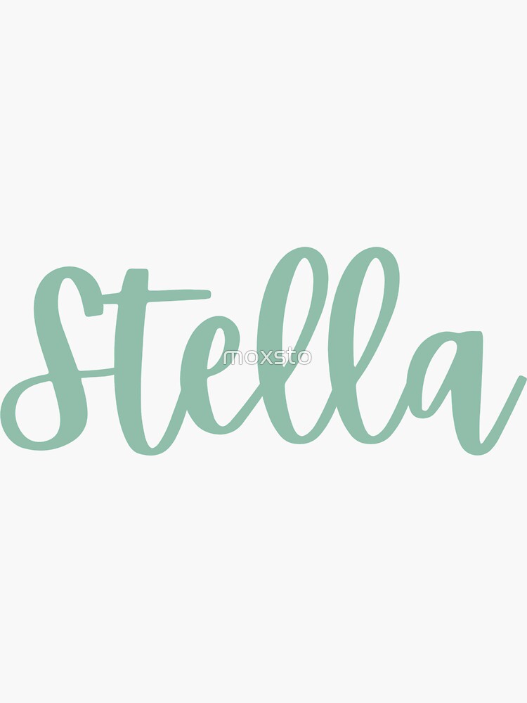 "Stella Name - Sage Green" Sticker for Sale by moxsto | Redbubble