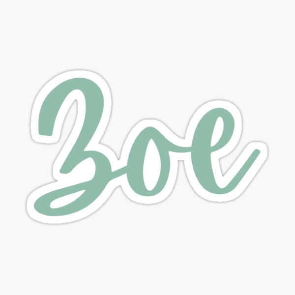"Zoe Name - Sage Green" Sticker by moxsto | Redbubble