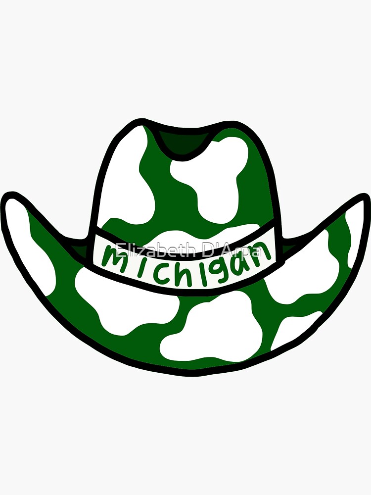 "michigan state cowboy hat" Sticker by artbykeely | Redbubble