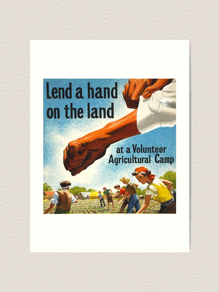 "Vintage Lend a Hand on the Land Poster" Art Print by unhingedheather ...