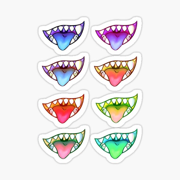 "monster grin sticker Pack (dry)" Sticker for Sale by fivevotesdown ...