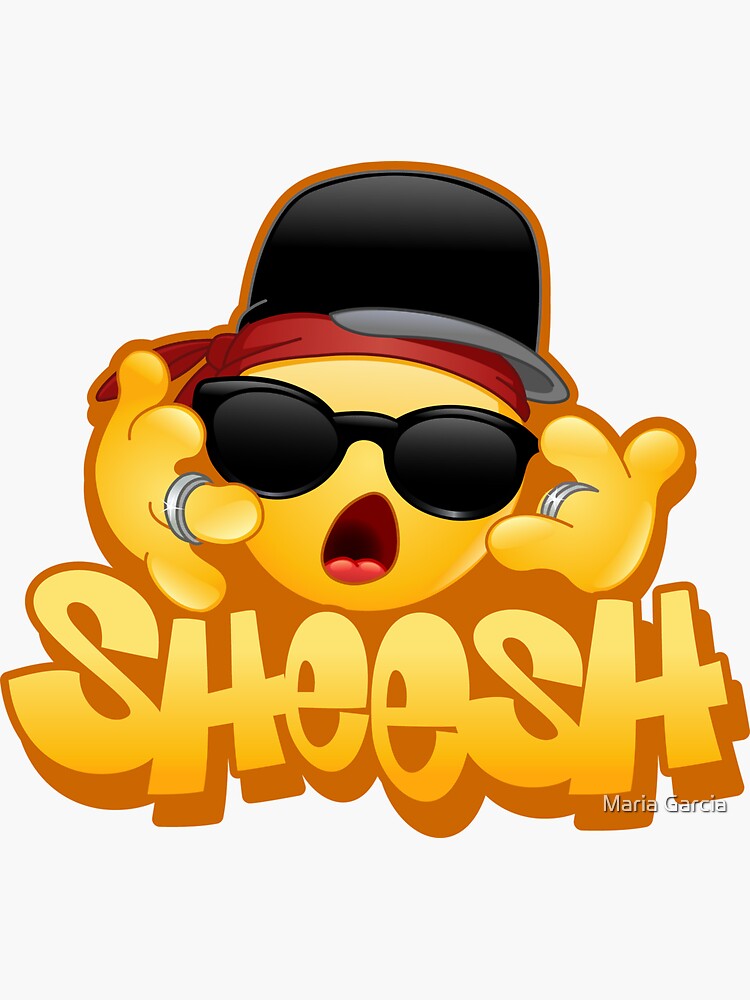 Pegatina «Sheesh Trending Viral Meme, Cultura rap, Emoticon de rapero ...