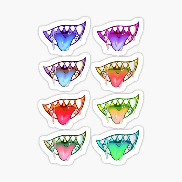 Decals & Skins Electronics & Accessories Sharp Teeth Holo Sticker ...
