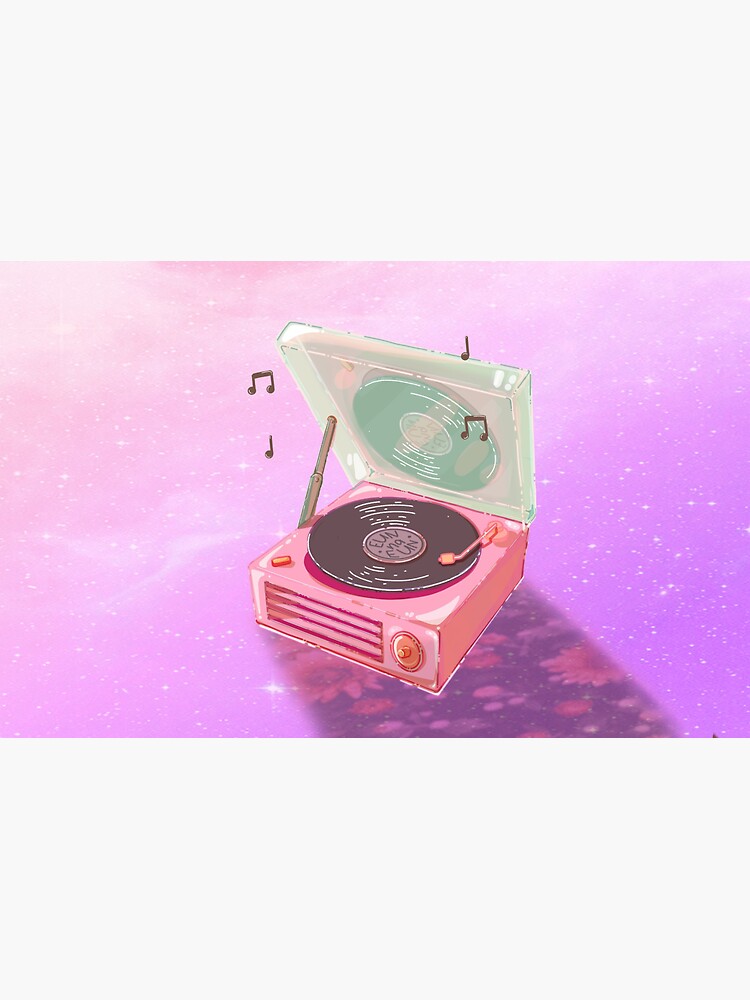 "Aesthetic Pink Record Player" Sticker by eienlie | Redbubble