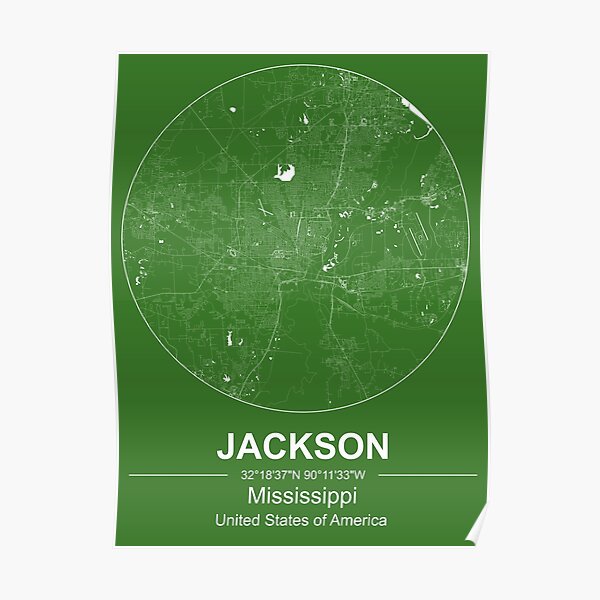 Póster «Mapa de la ciudad de Jackson (Mississippi, Estados Unidos de ...