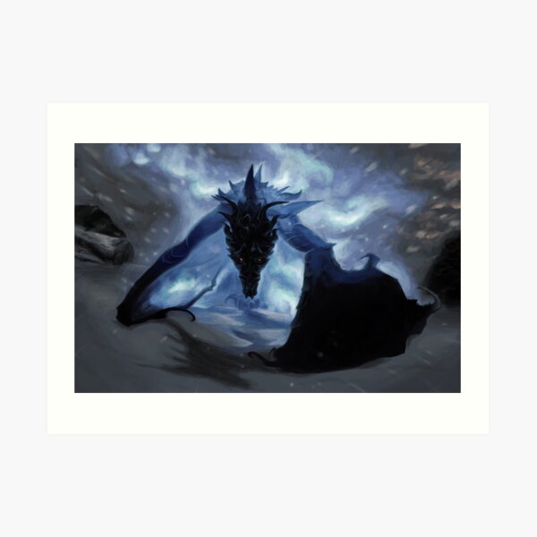 "Skyrim Alduin " Art Print for Sale by mistysteel | Redbubble