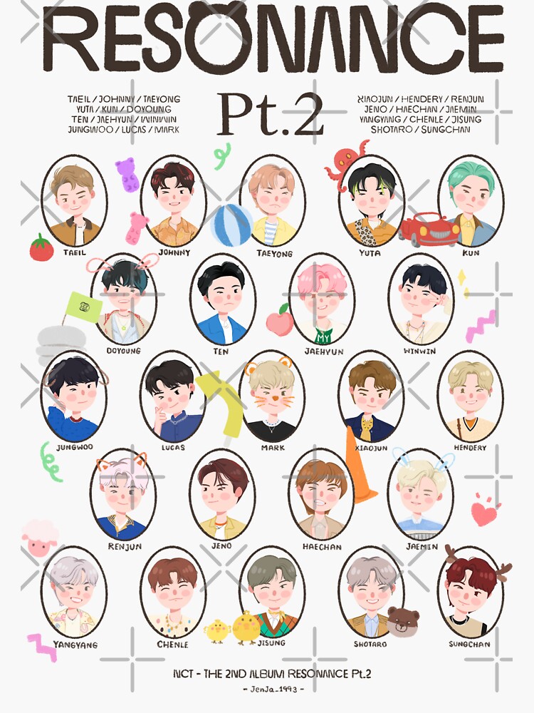 "NCT RESONANCE Pt.2" Sticker by WADFAN | Redbubble