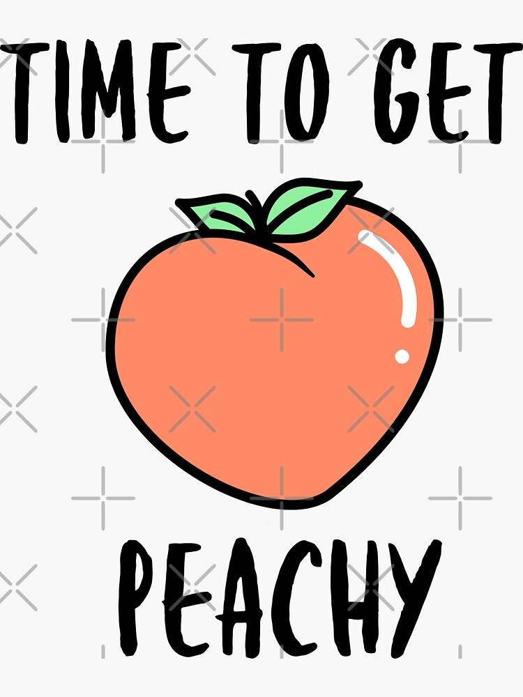 "Let's Get Peachy - comic kawaii pink peach fitness" Sticker for Sale ...
